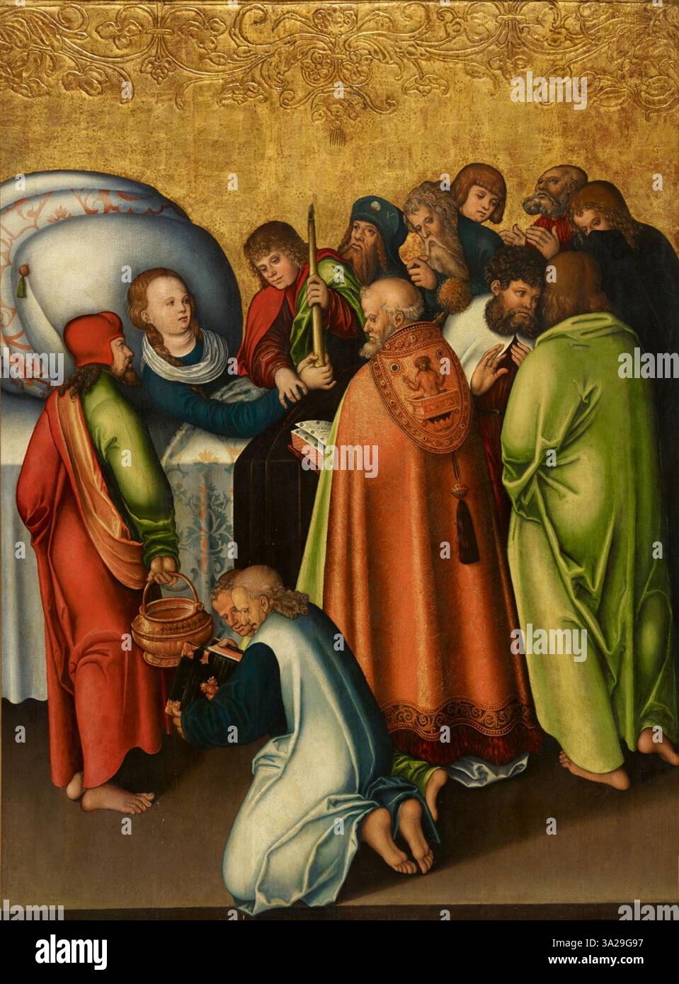 This altarpiece by the Master of the Pflock Altar depicts the death of ...