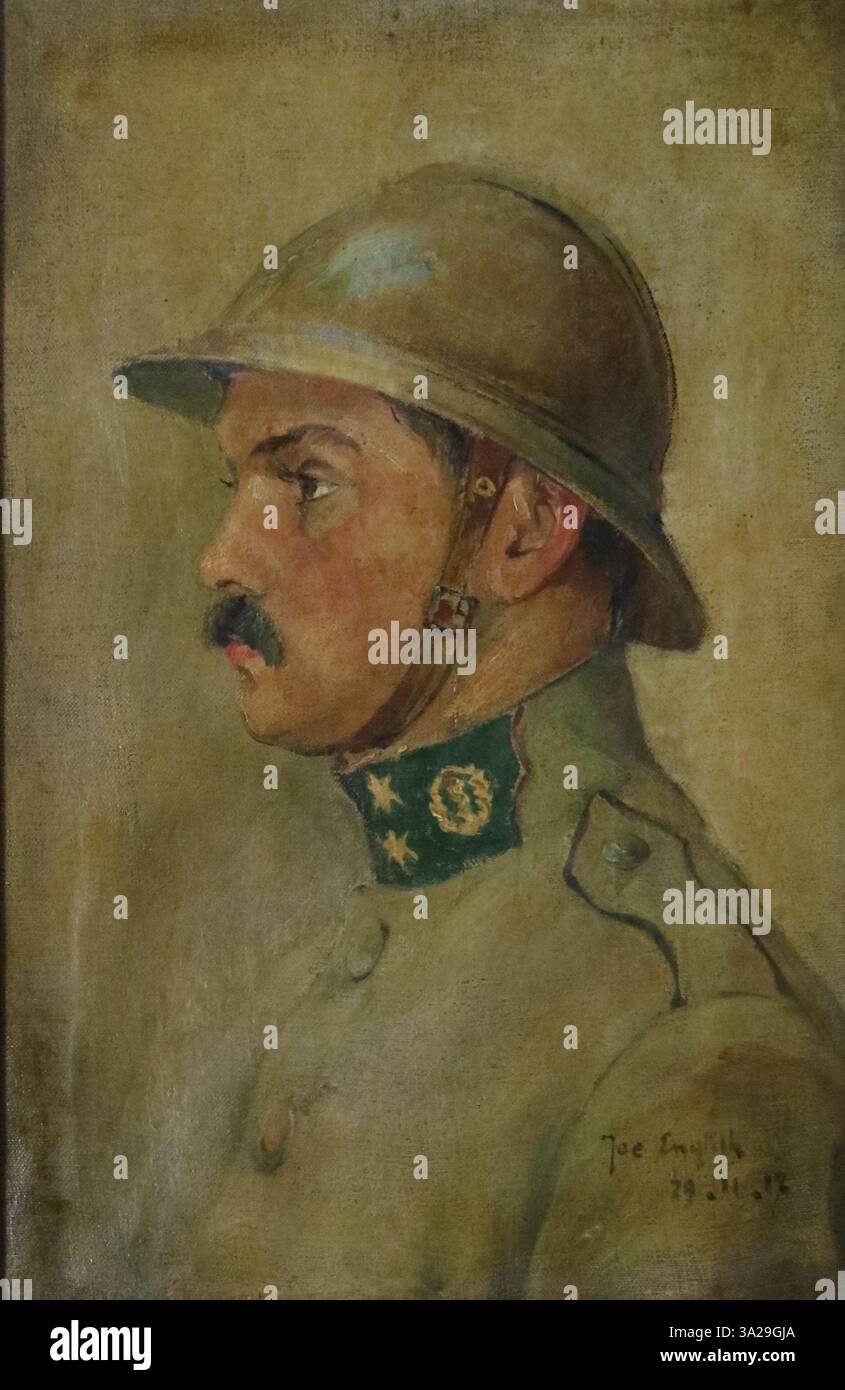 This portrait by Joe English depicts a World War I soldier, painted in ...