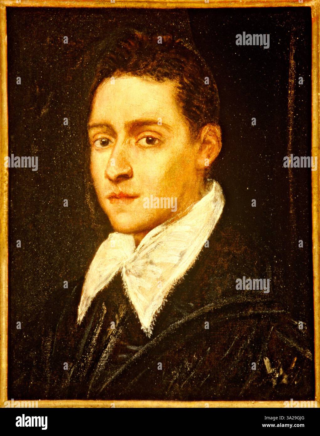This portrait attributed to Domenico Tintoretto shows a young man ...