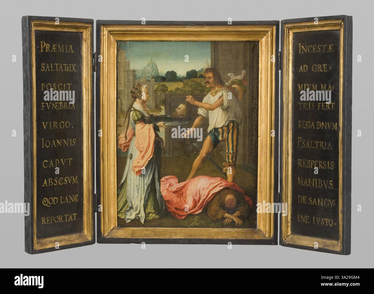 This 16th-century painting, attributed to a follower of Lucas van Leyden, shows Salome receiving ...