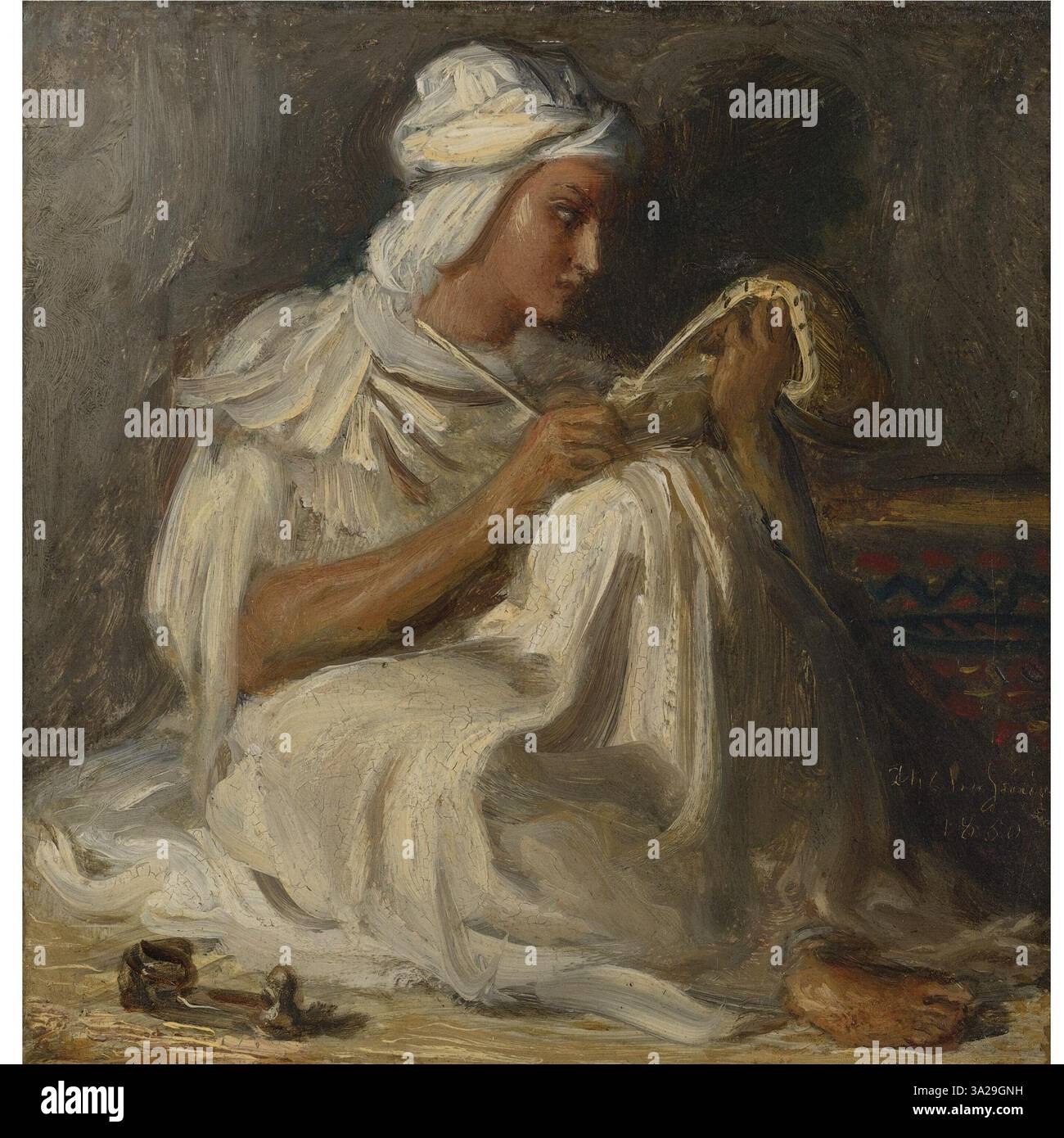 'Petit taleb' by Chassériau depicts an Arab poet in traditional attire ...