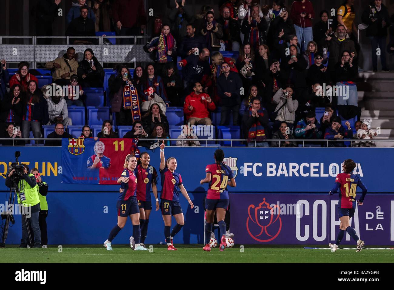 Ewa Pajor of FC Barcelona celebrates a goal with his teammates during ...