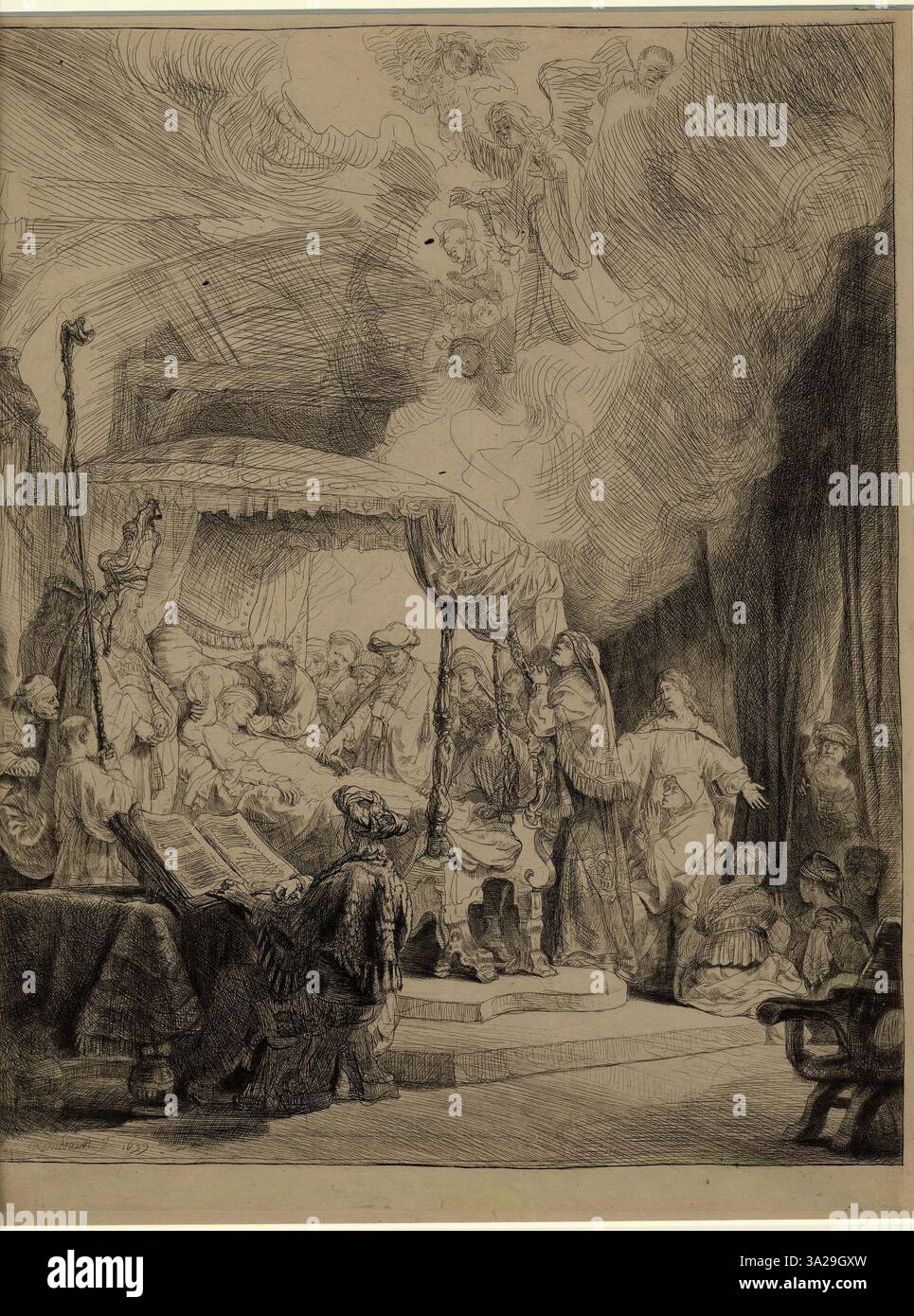 This etching by Rembrandt showcases his exceptional skill in capturing ...