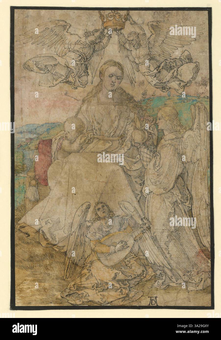 ‘Madonna Crowned by Two Angels’ by Albrecht Dürer portrays the Virgin ...