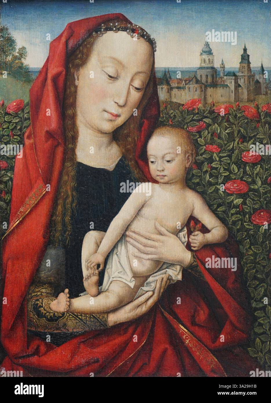 This post-1477 work by the Master of the Legend of Saint Lucy depicts the Madonna with the ...