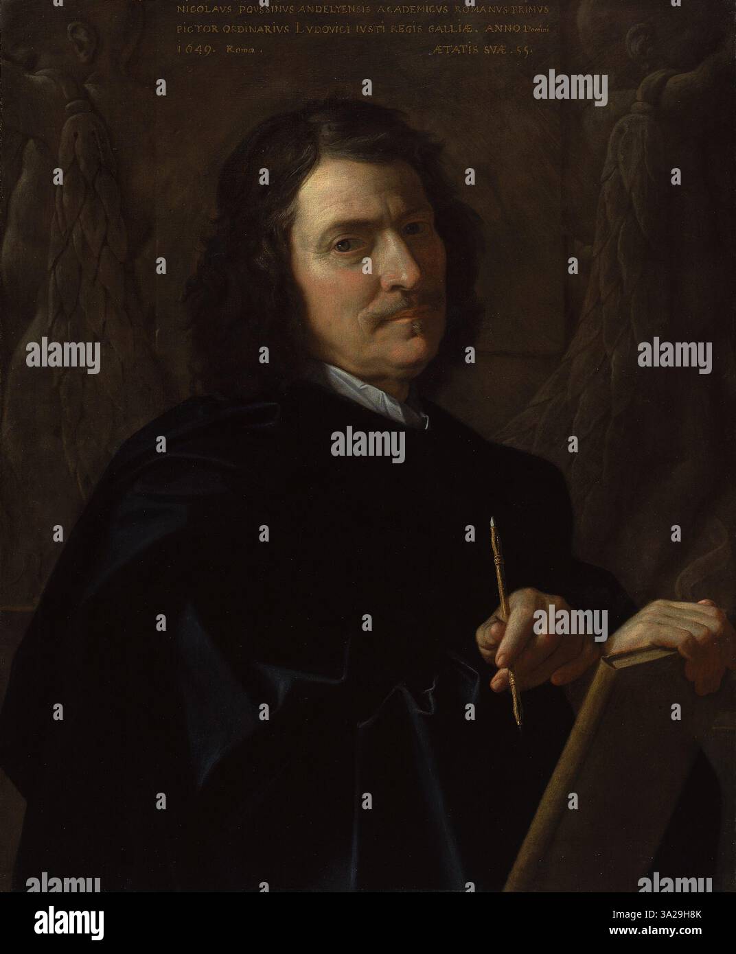 This self-portrait of Nicolas Poussin from 1649 presents the artist in ...