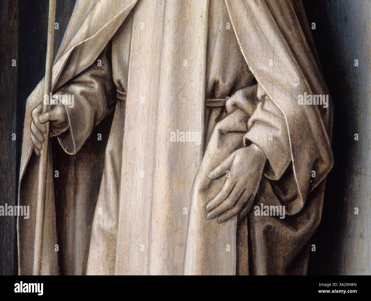 In this original panel of the Triptych of the Annunciation, the angel ...