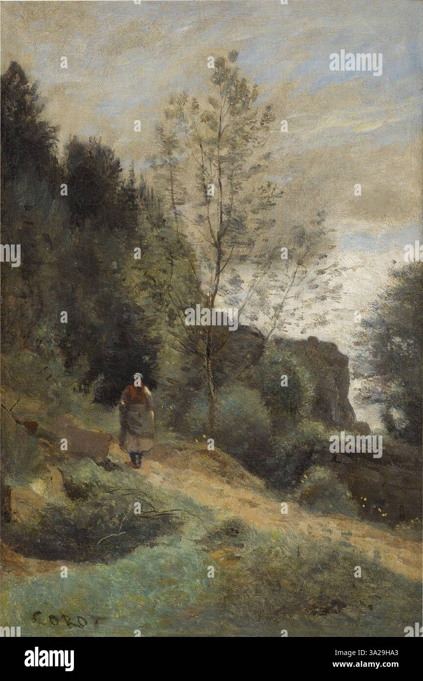 Jean-Baptiste Camille Corot’s painting 'Paysanne sur un Chemin ...
