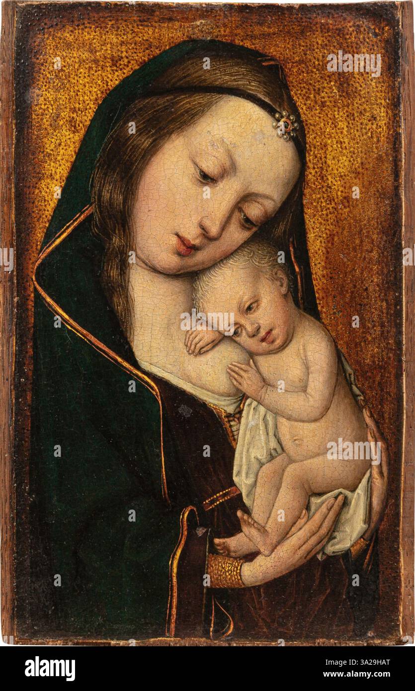 This piece depicts the Virgin and Child, attributed to the Master of the Magdalene Legend. The ...