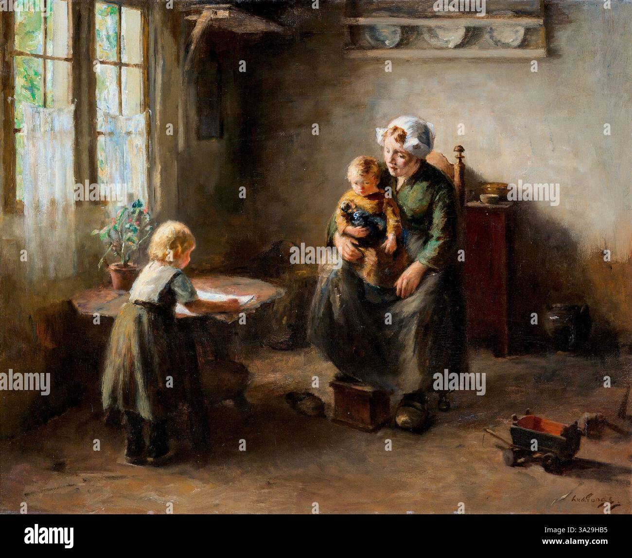 This painting by Lammert van der Tonge depicts a mother with her two ...