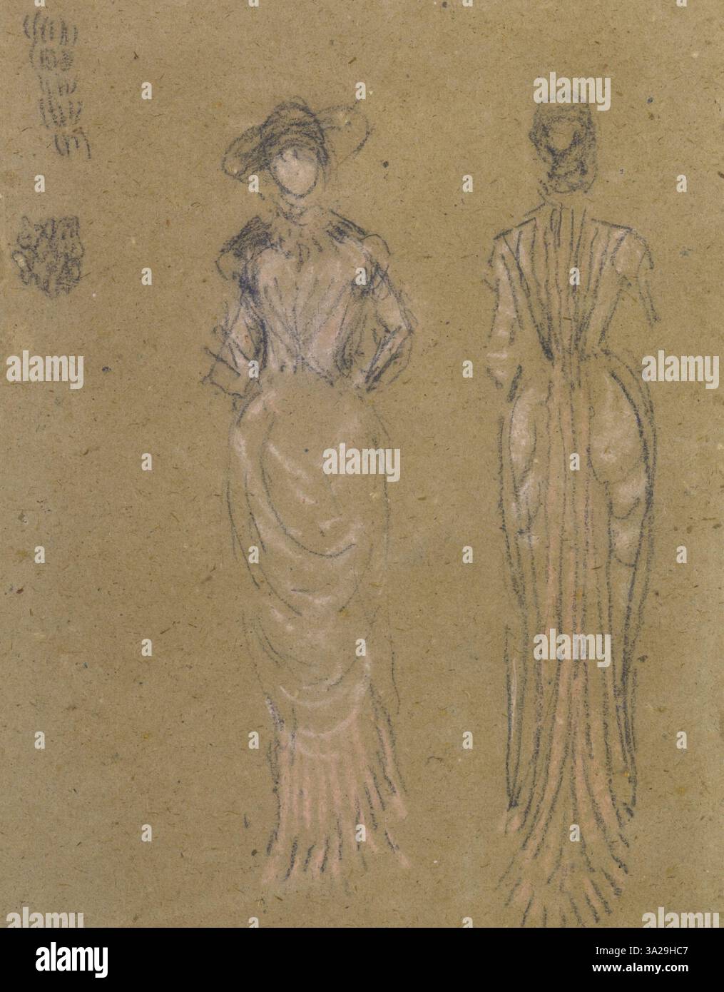 'Studies for a Portrait (recto)' by James McNeill Whistler shows ...