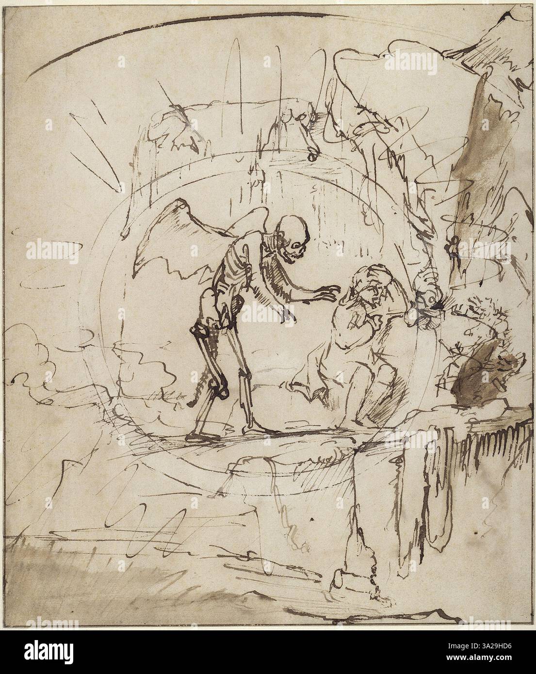 This scene by Rembrandt portrays the temptation of Christ, with the ...