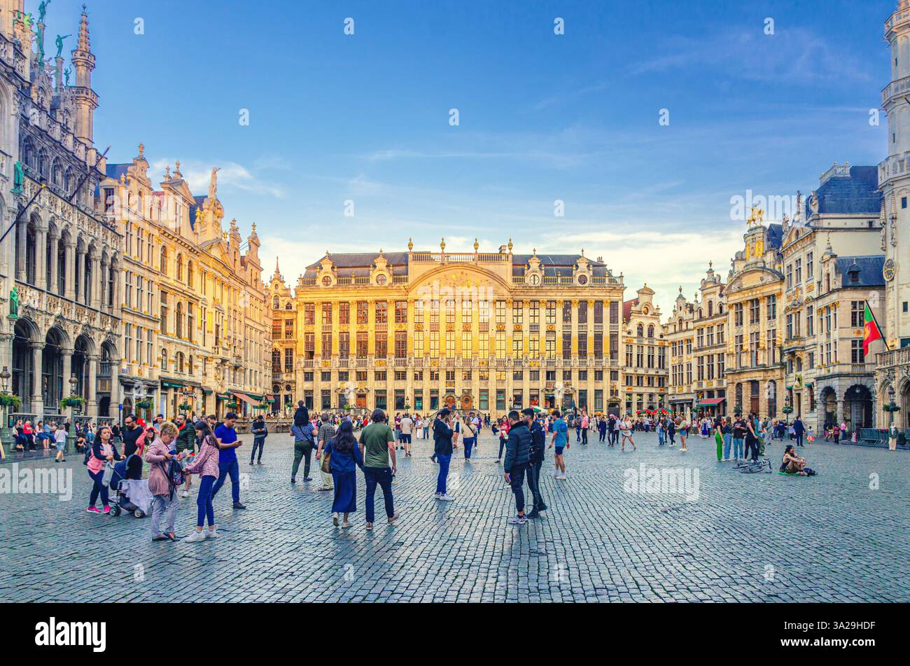 Brussels, Belgium, July 7, 2023: The Grand-Place Grote Markt Big Market ...