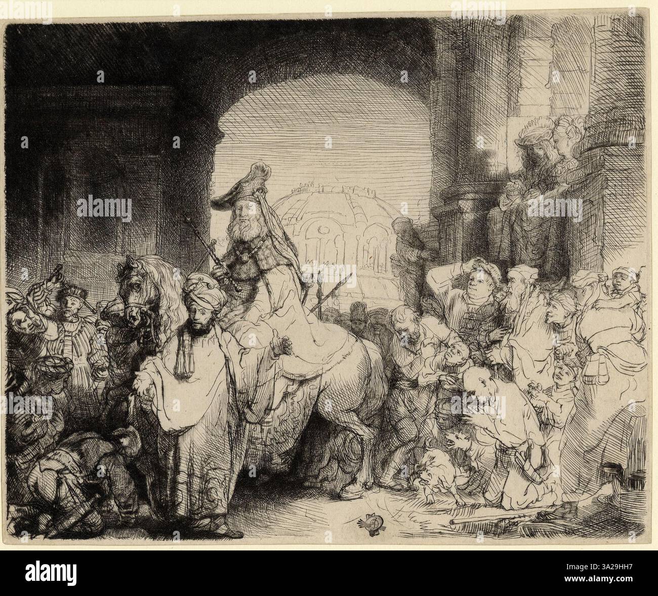 This etching by Rembrandt, F,4.69, features intricate detail and ...