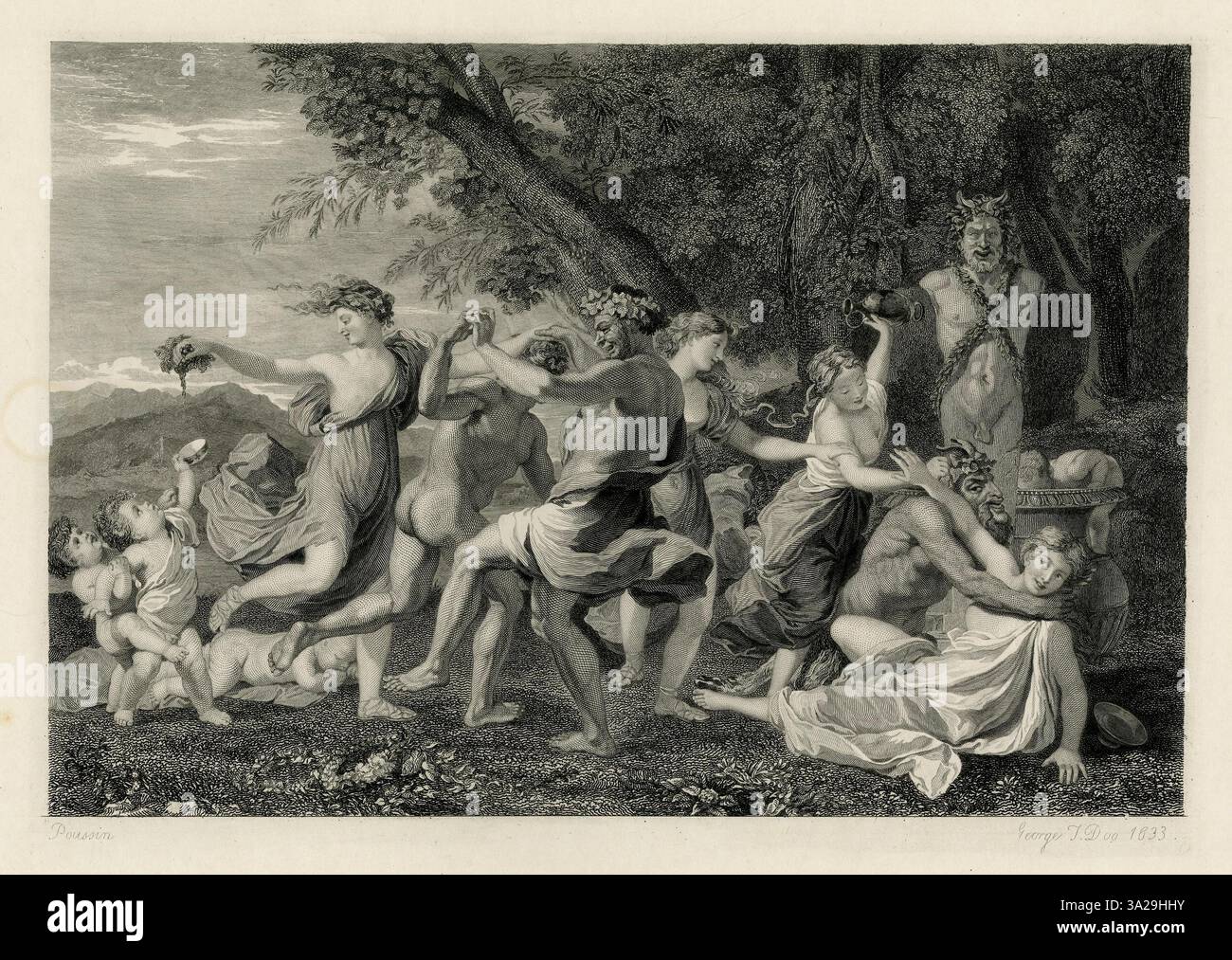This engraving by George Thomas Doo from 1852, inspired by Poussin ...