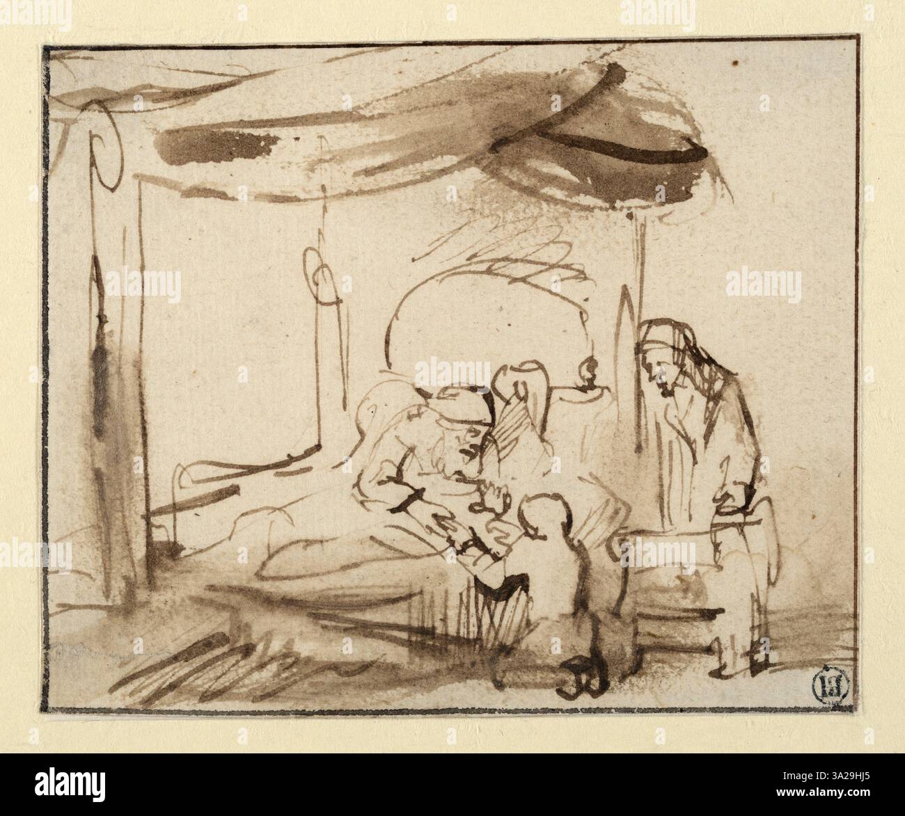 In this biblical scene, Rembrandt portrays Isaac blessing Jacob. The ...