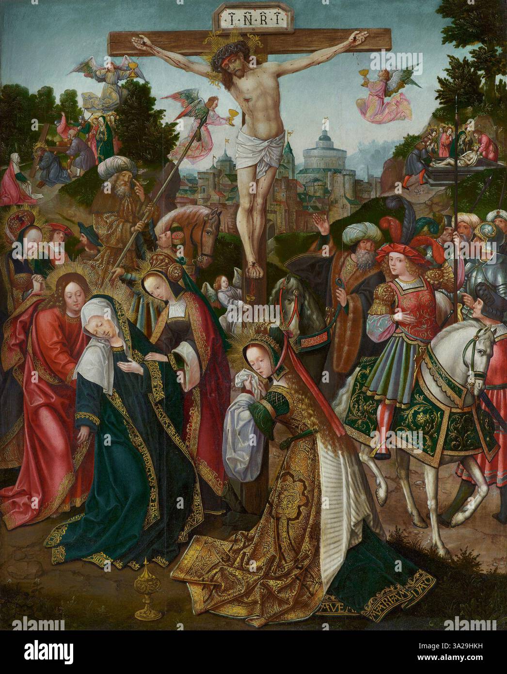 Jacob Cornelisz van Oostsanen’s depiction of the Crucifixion of Christ captures the central ...