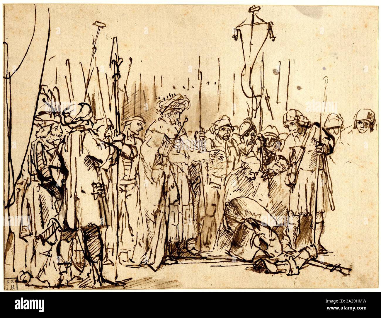 This etching depicts the biblical story of David refusing Saul's armor ...