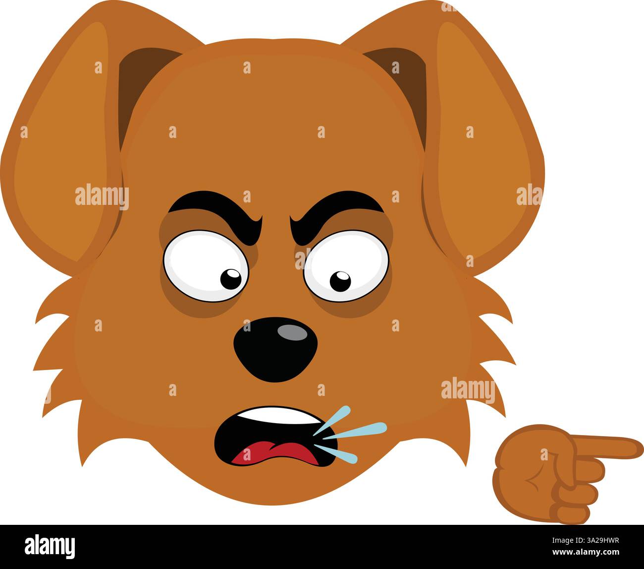 vector illustration emoji character face dog cartoon, with a gesture of ...