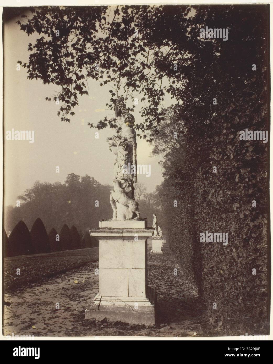 Atget’s photograph highlights a corner of the park at Versailles ...