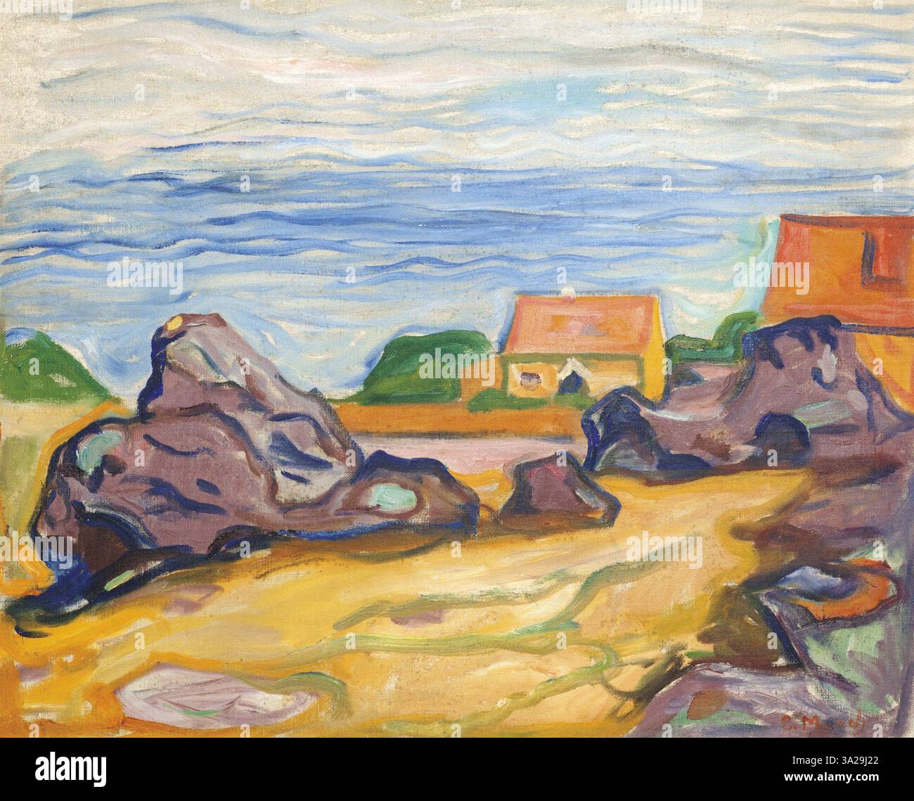 'Hus i Borre' (House in Borre) by Edvard Munch, created in the 1900s ...