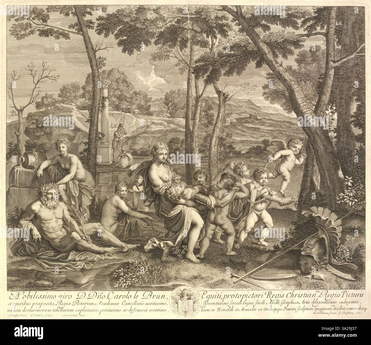 Guillaume Chasteau’s 1917 engraving, inspired by Poussin, features a ...