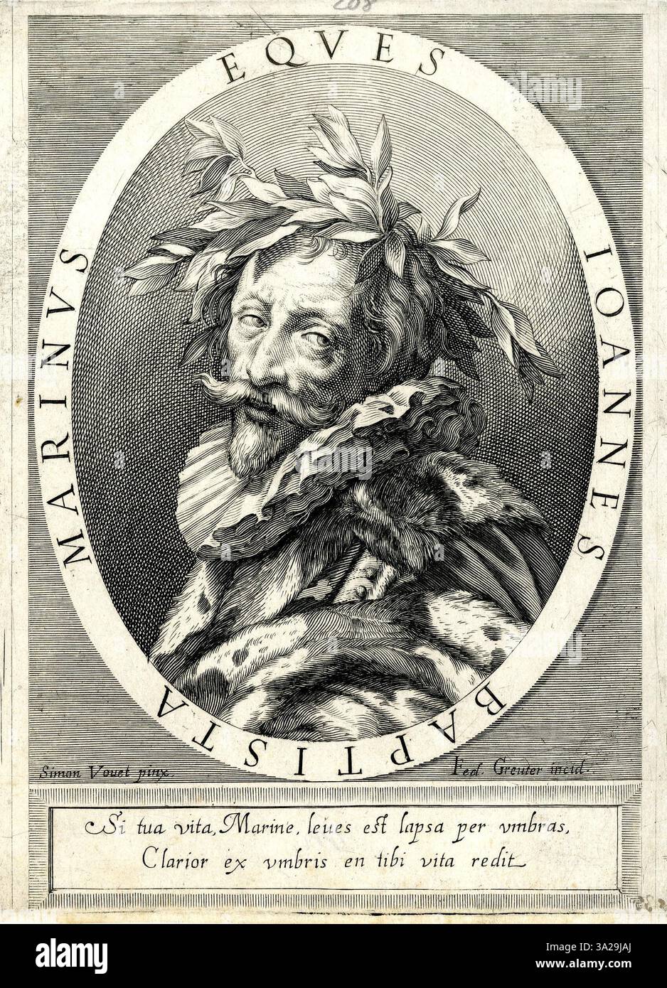 A portrait of Ioannes Baptista Marinus Eques, featuring a detailed ...
