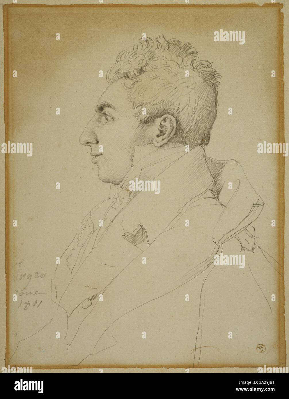 This portrait by Jean-Auguste-Dominique Ingres presents a man in a ...