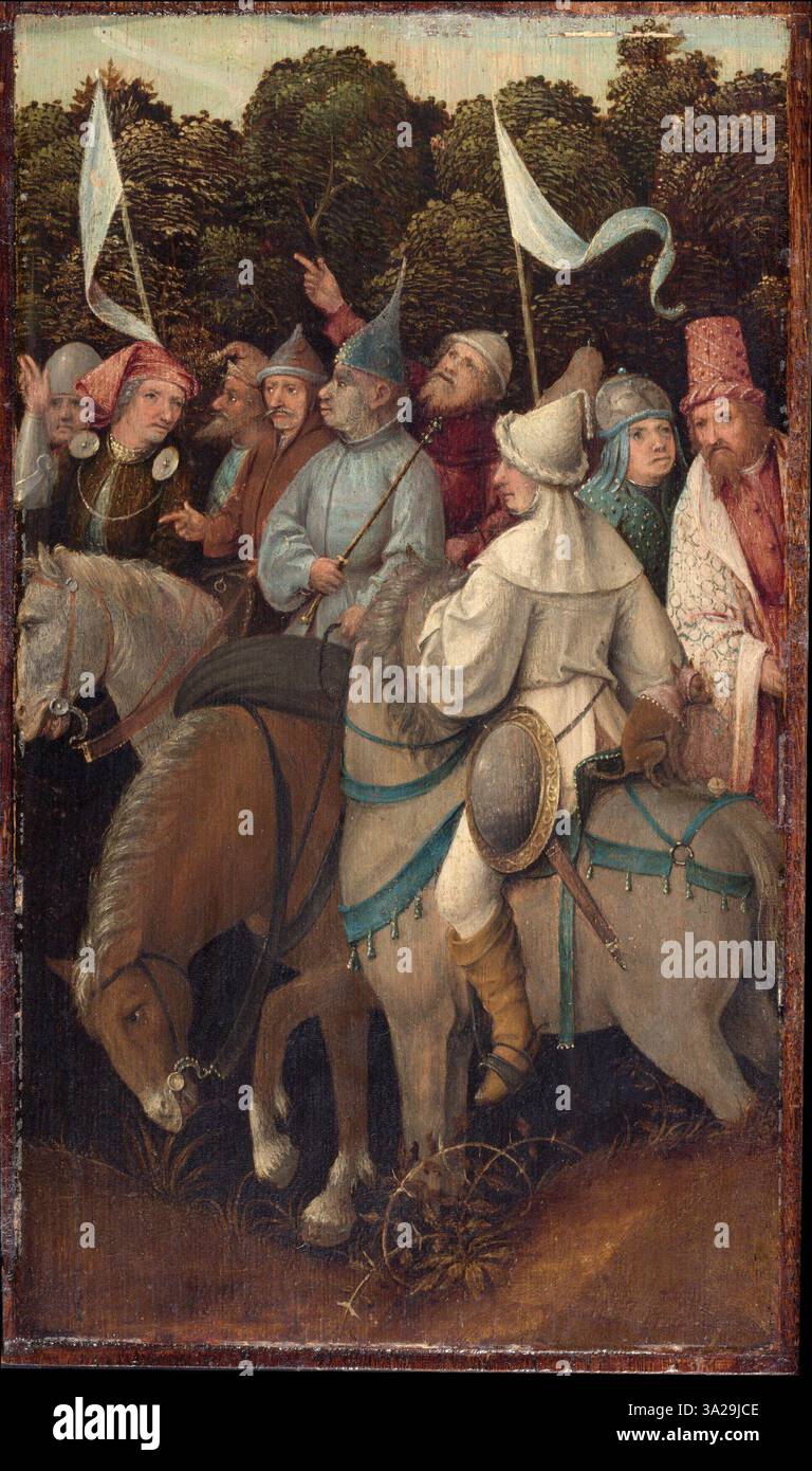This attributed work by Hieronymus Bosch illustrates the Retinue of the ...
