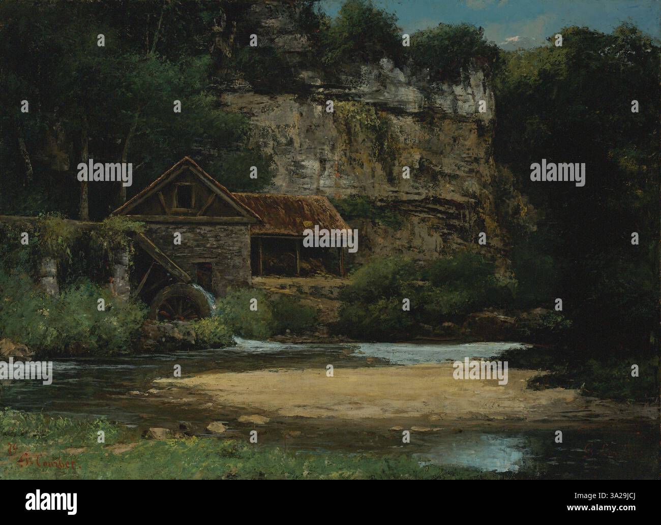 'Le Moulin' (The Mill) by Gustave Courbet portrays a mill within a ...