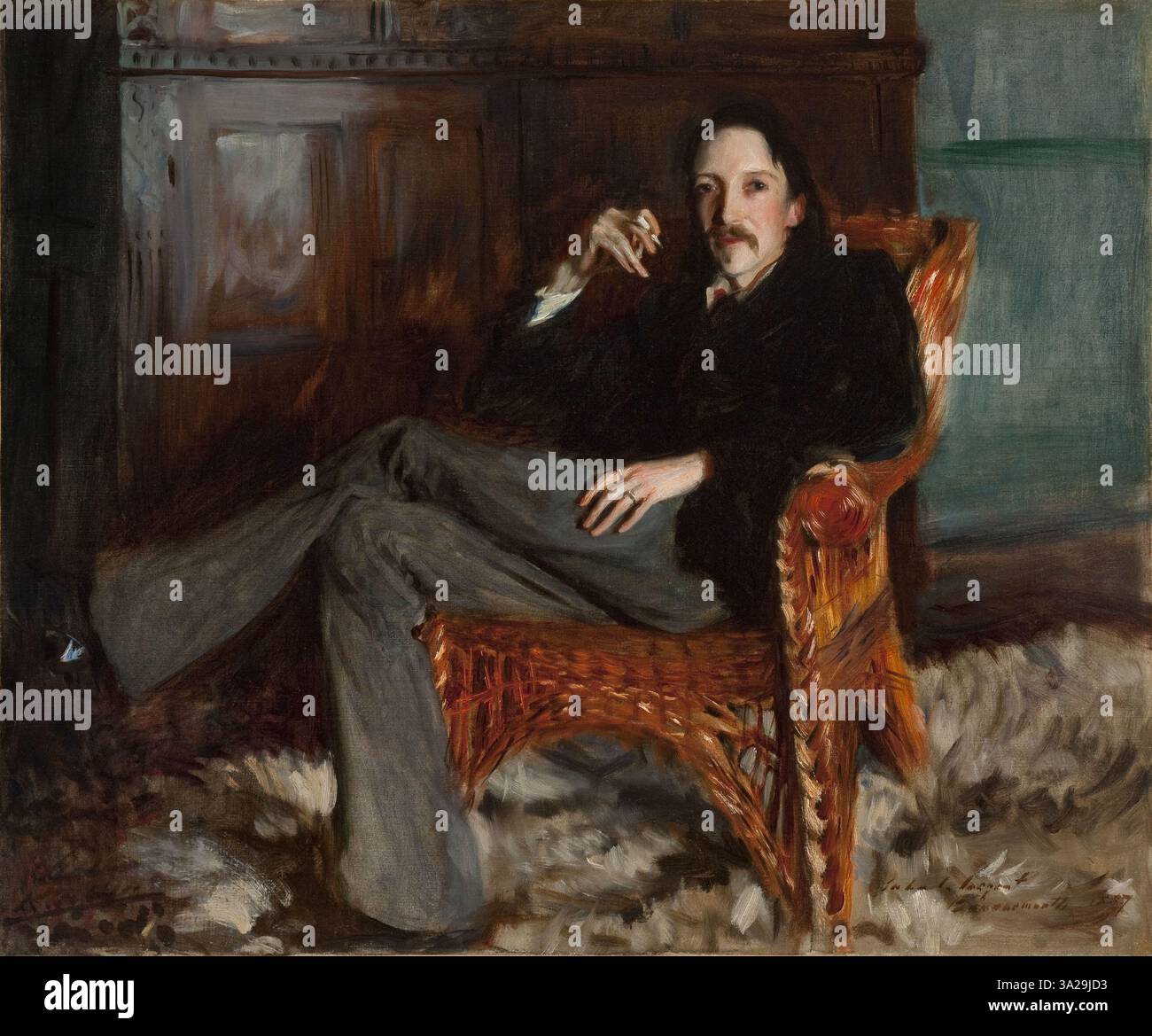 *Robert Louis Stevenson*, painted by John Singer Sargent in 1887, is a ...