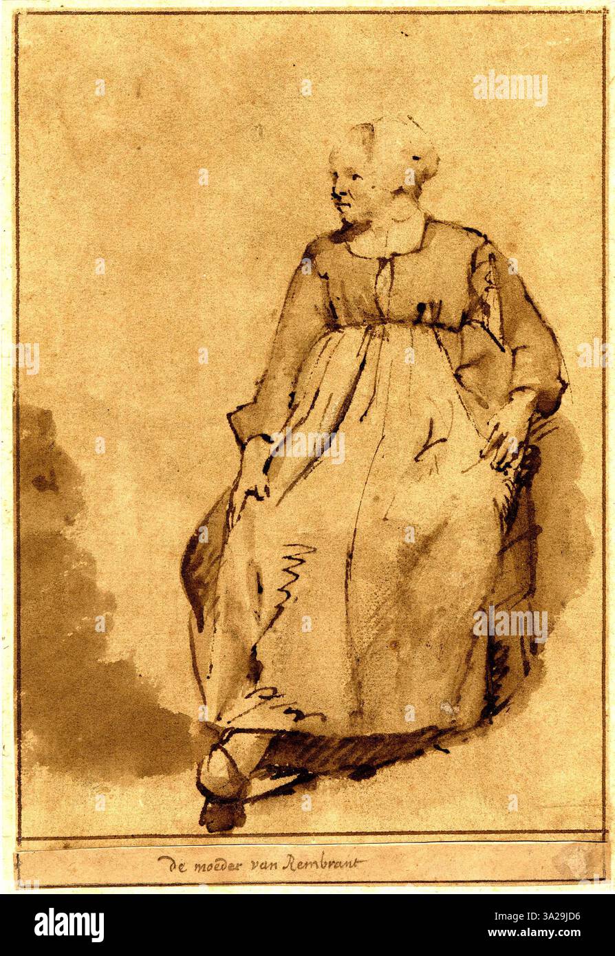 This etching shows a seated woman in a relaxed position, capturing the ...