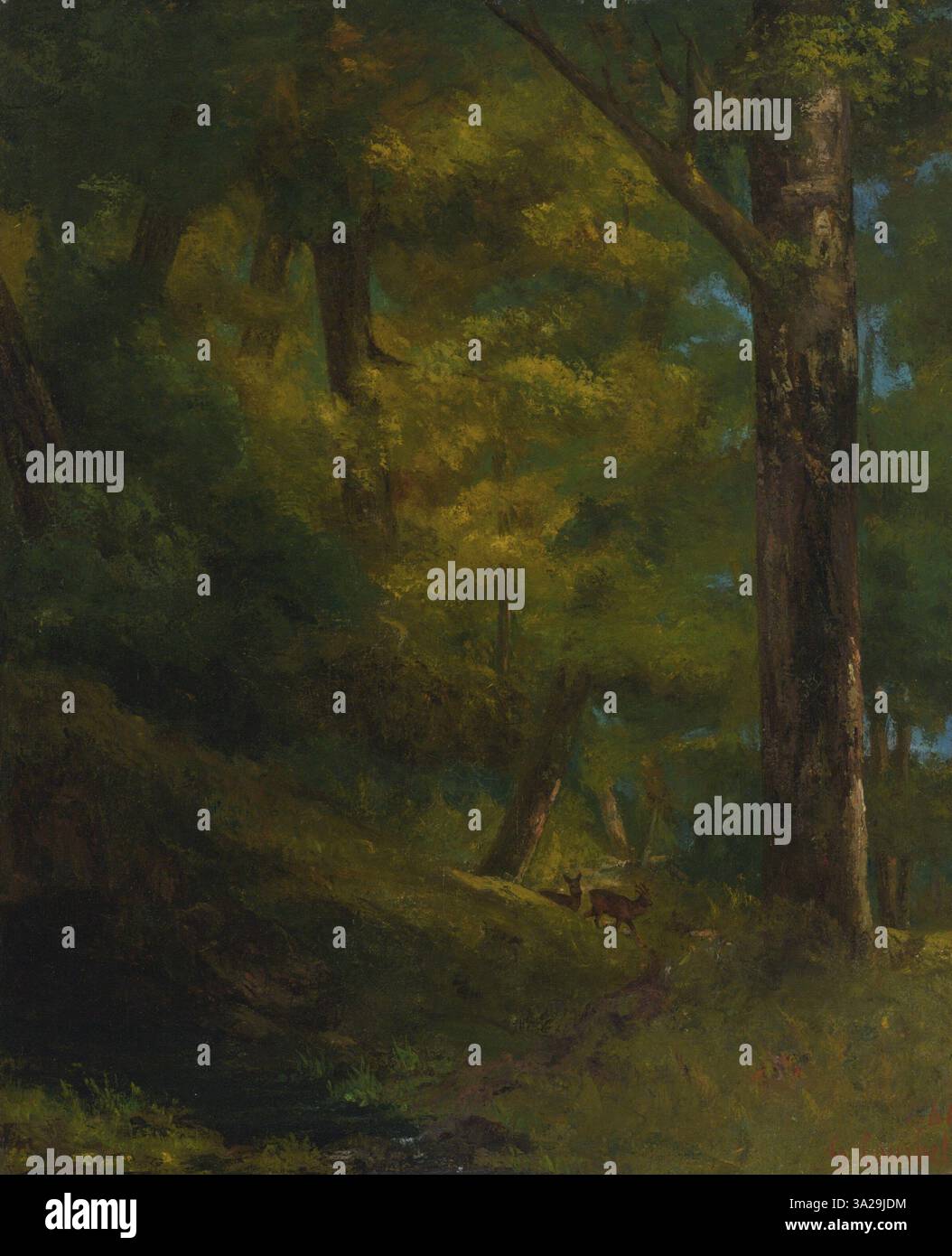 Gustave Courbet’s 'Deux chevreuils dans la forêt' (1866) depicts two ...