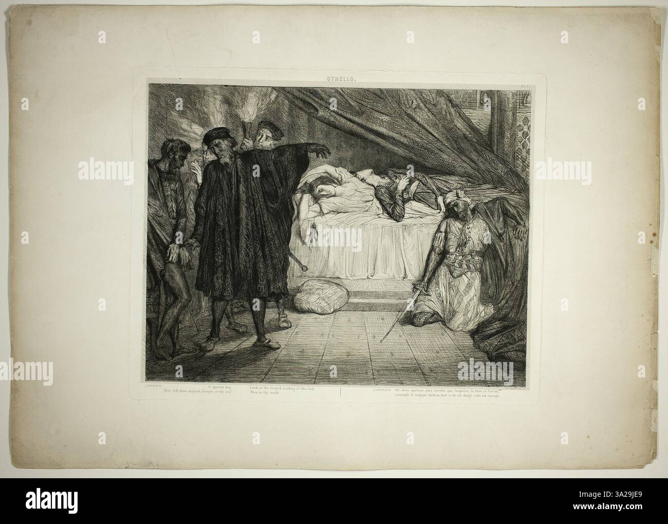 This plate captures the intense confrontation between Othello and his ...