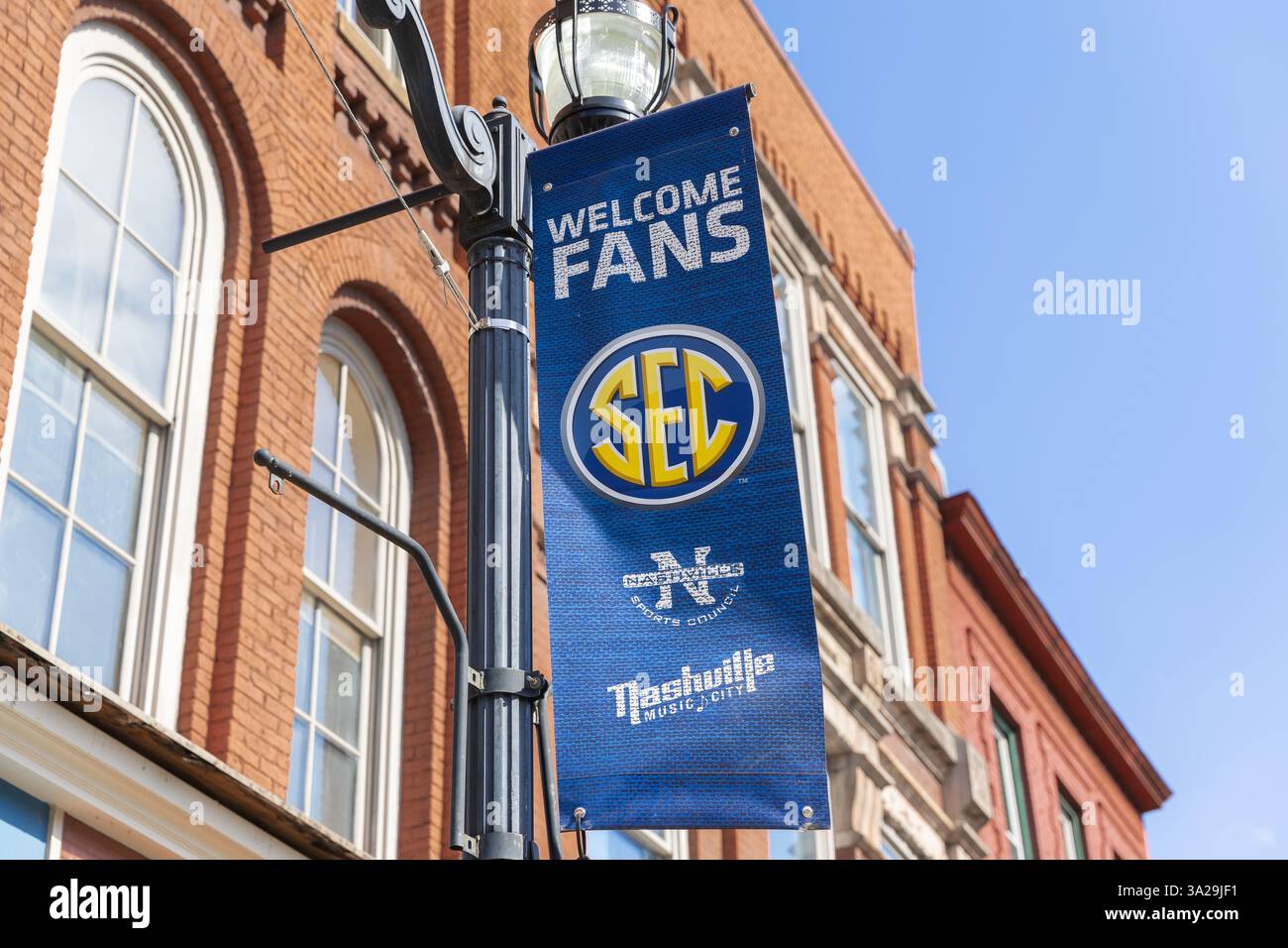 A Welcome Fans sign for the NCAA SEC Men's Basketball Tournament in ...