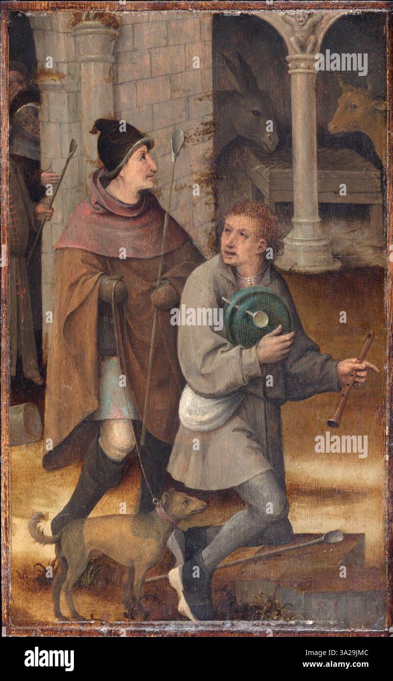 This fragment, attributed to Bosch, depicts two shepherds with the ...
