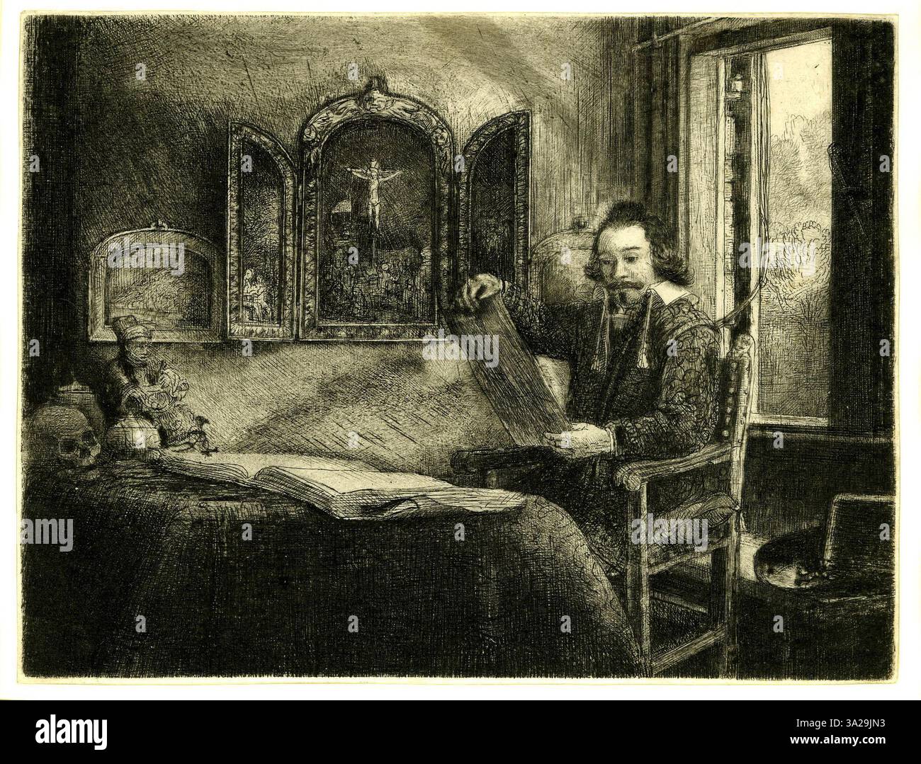 This etching by Rembrandt showcases his ability to convey both texture ...