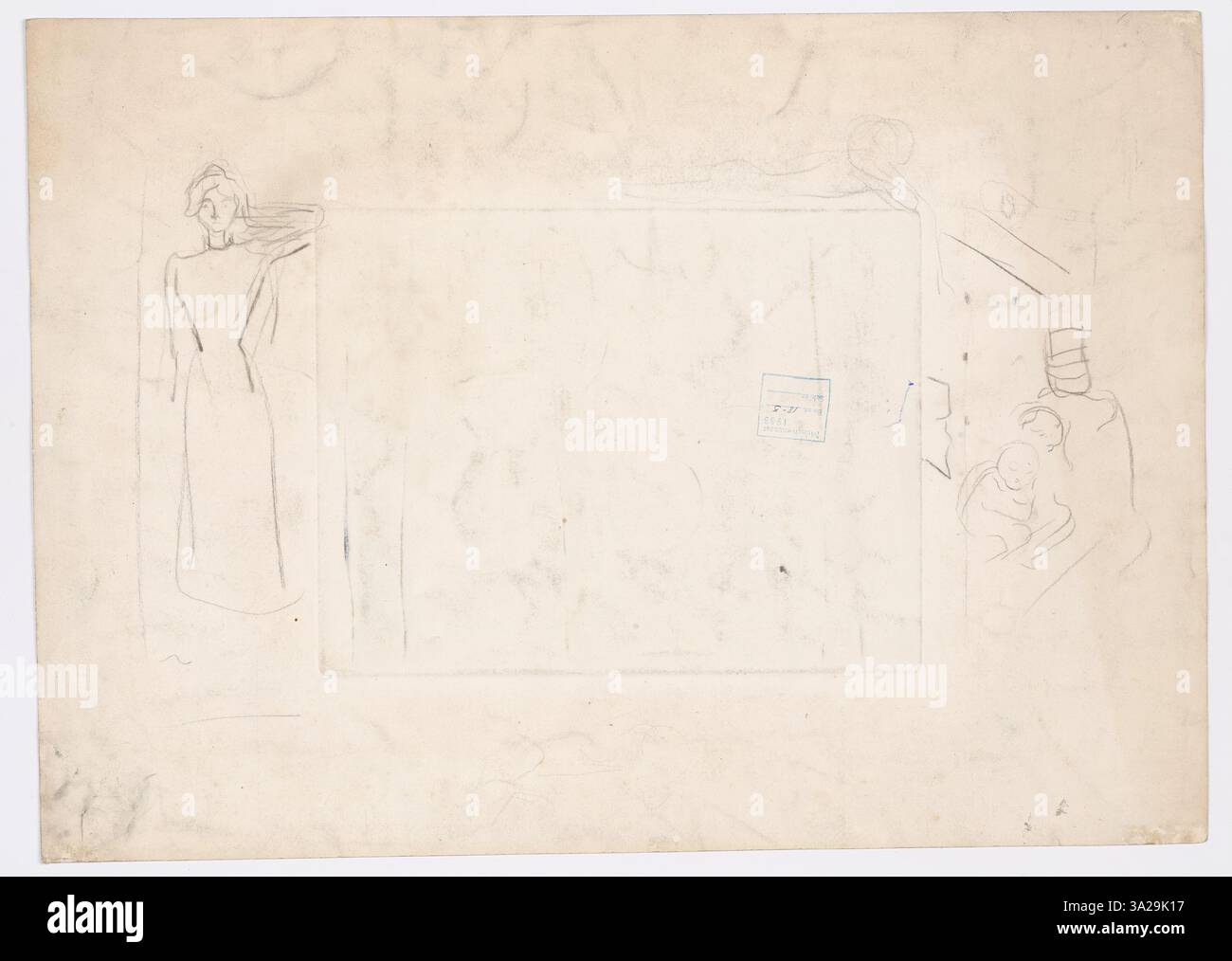 This print by Edvard Munch features a figure captured in a melancholic ...