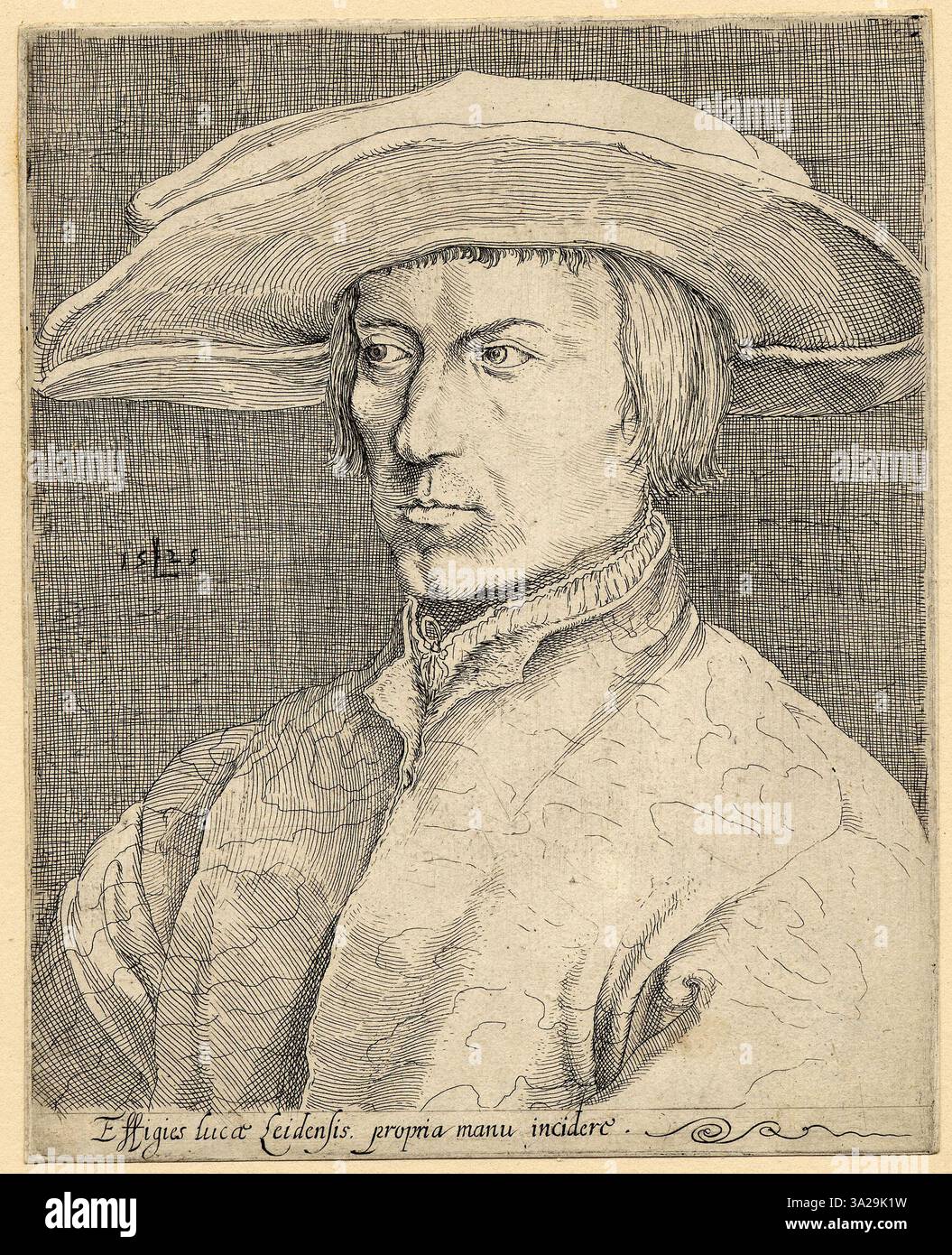 This print, formerly attributed to Lucas van Leyden, depicts a self ...