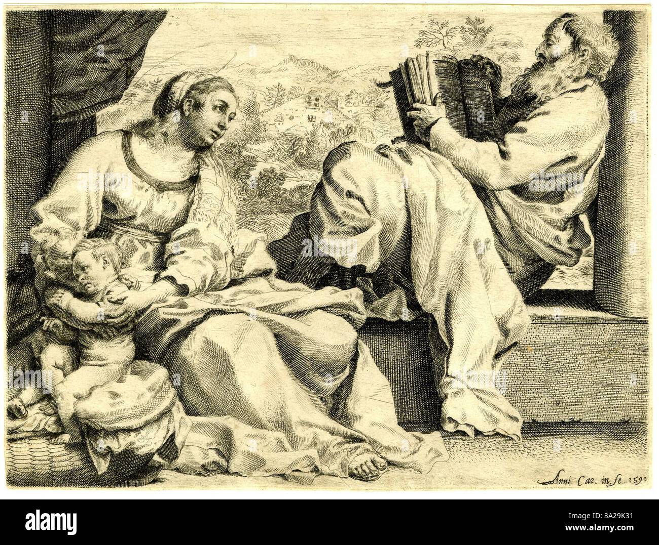 In this painting, Carracci presents the Holy Family with St. John the ...