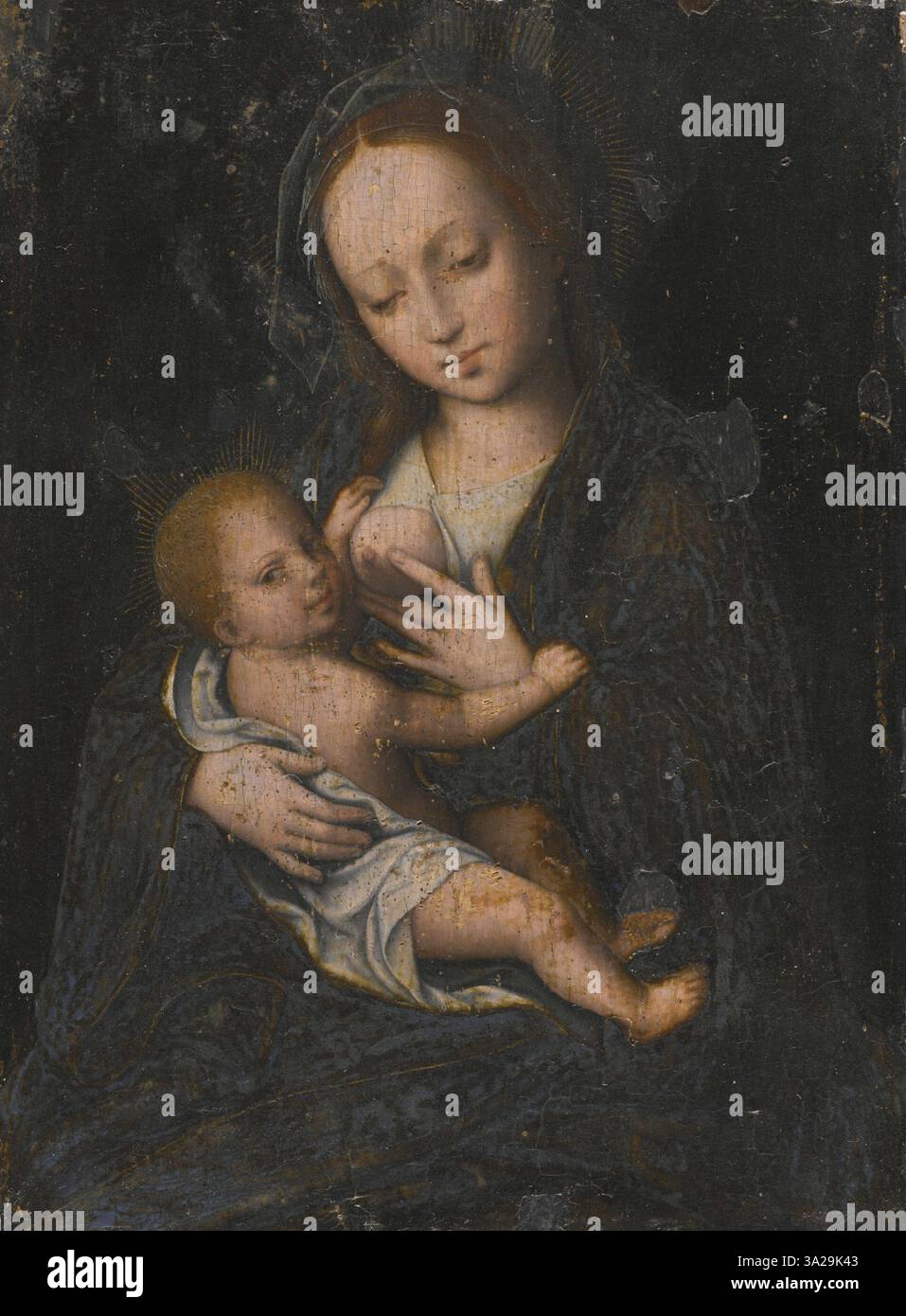 A classic representation of the Virgin and Child, attributed to a follower of Joos van Cleve ...
