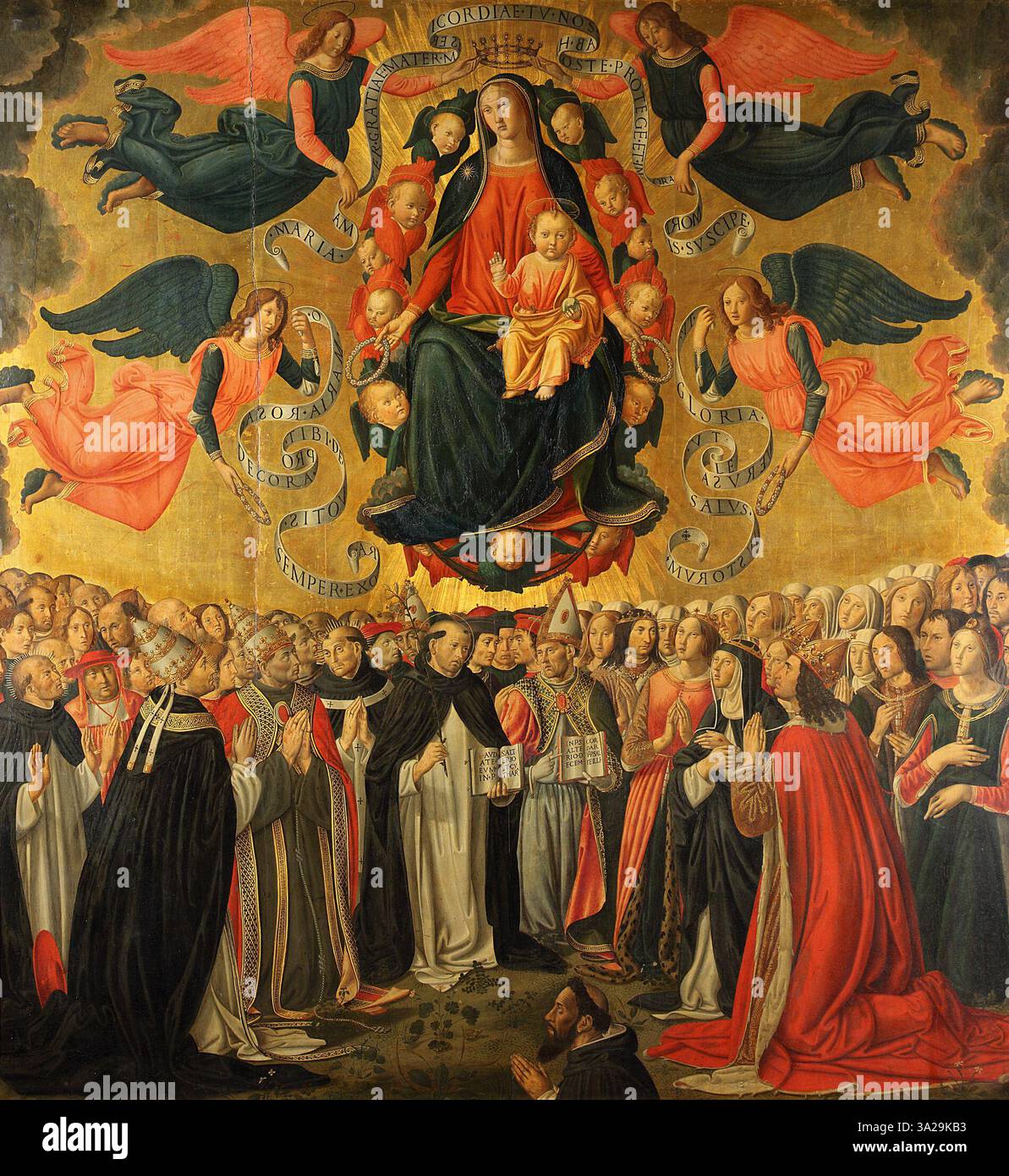 This 15th-century painting by Cosimo Rosselli depicts the Virgin Mary with the Child, blessed by ...