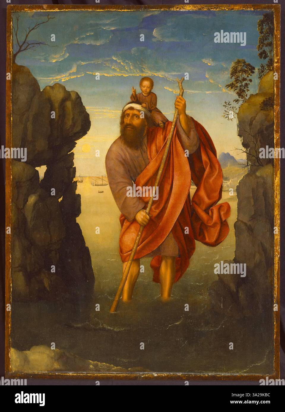 This depiction of Saint Christopher by the workshop of Quentin Massys ...