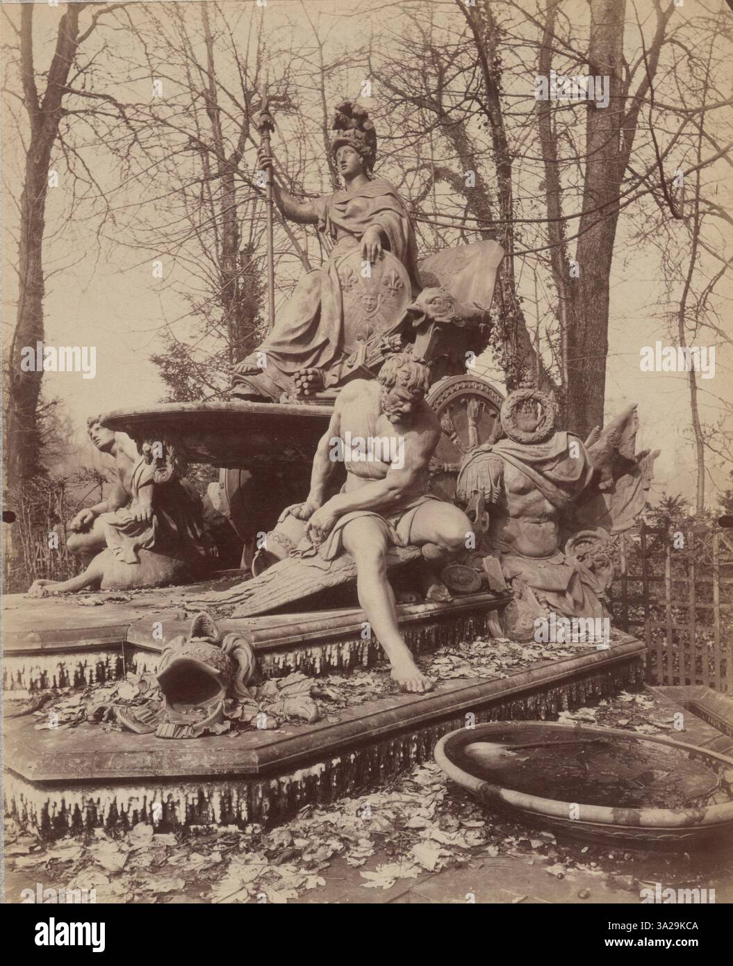 This photograph showcases the Grove of the Colonnade at Versailles ...