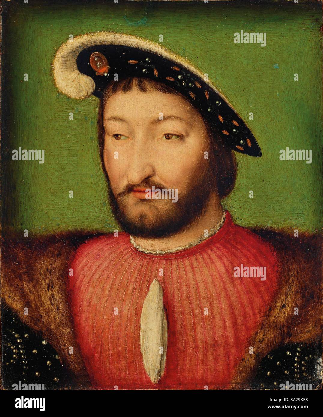 This bust-length portrait depicts King Francis I of France in formal ...