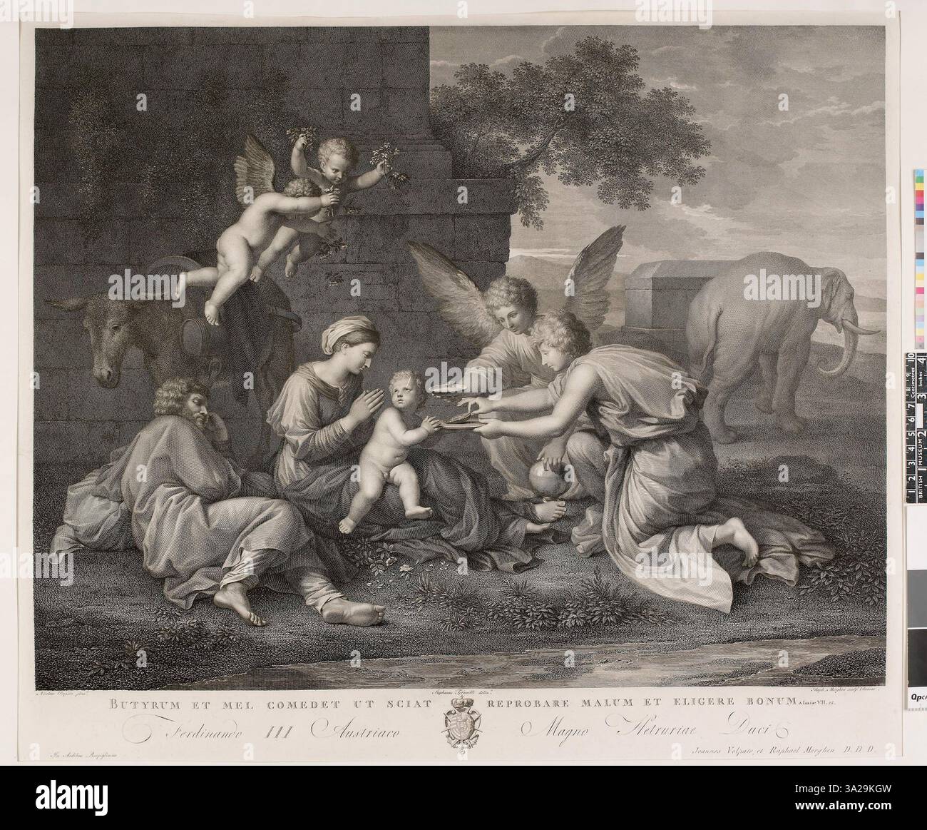 An engraving by Raphael Morghen of a work by Nicolas Poussin ...