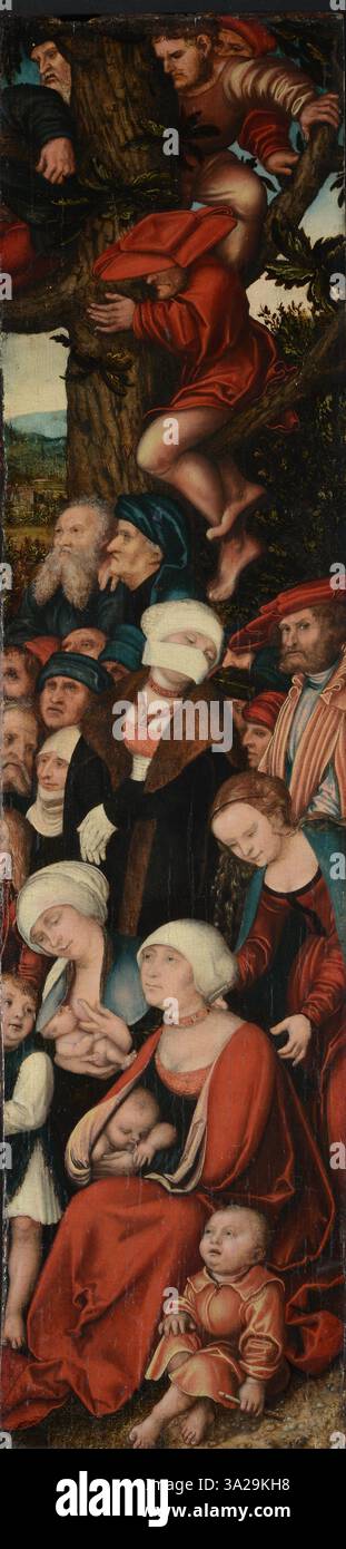 This fragment by Lucas Cranach the Elder shows Saint John the Baptist preaching, emphasizing his ...