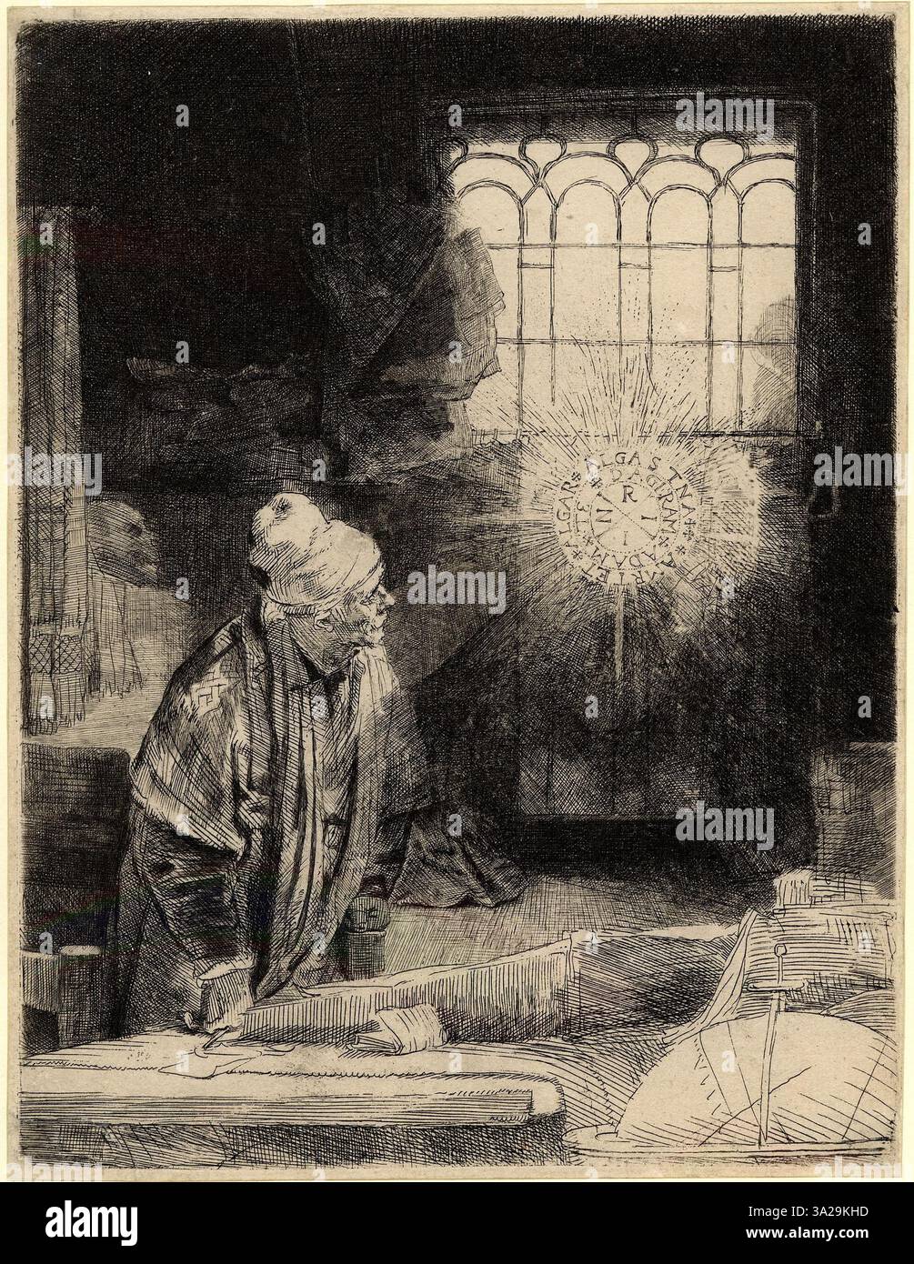 In this etching, Rembrandt captures a powerful expression of emotion ...