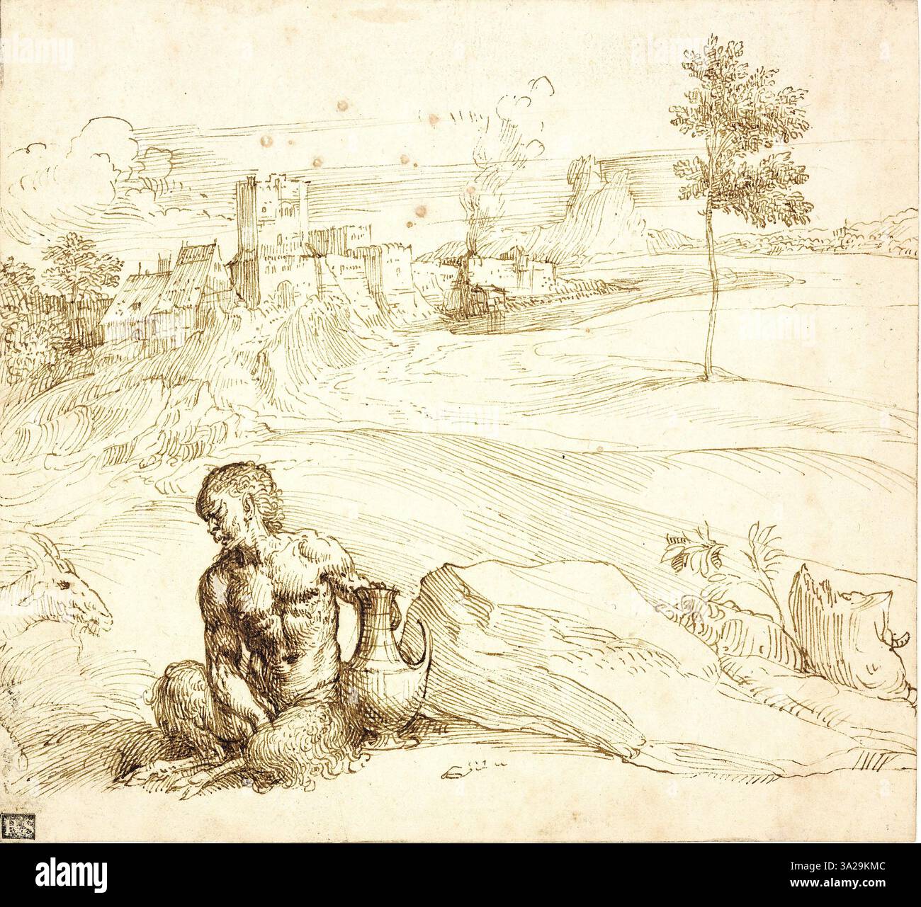This landscape by Titian depicts a satyr, a mythical creature from ...