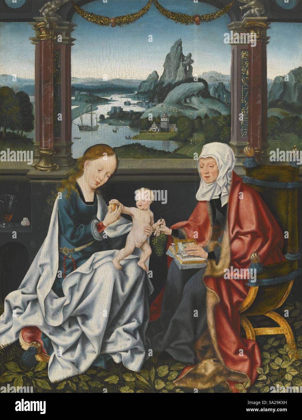 The Virgin and Child with Saint Anne, attributed to a follower of Joos van Cleve, depicts a ...